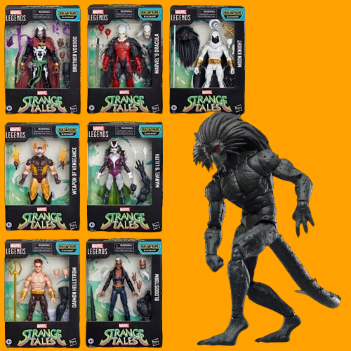 Marvel Legends - Stranger Tales - Black Heart BAF Wave Set of 7 — Toy ...