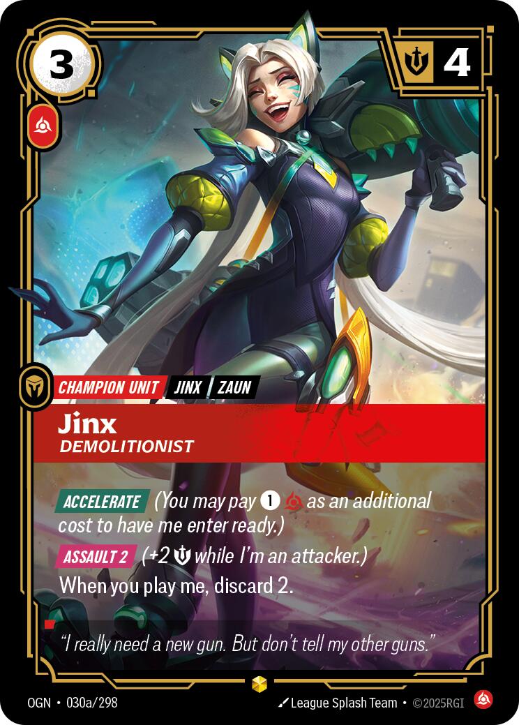 Jinx - Demolitionist (Alternate Art) [OGN - 030a/298] — Toy Snowman