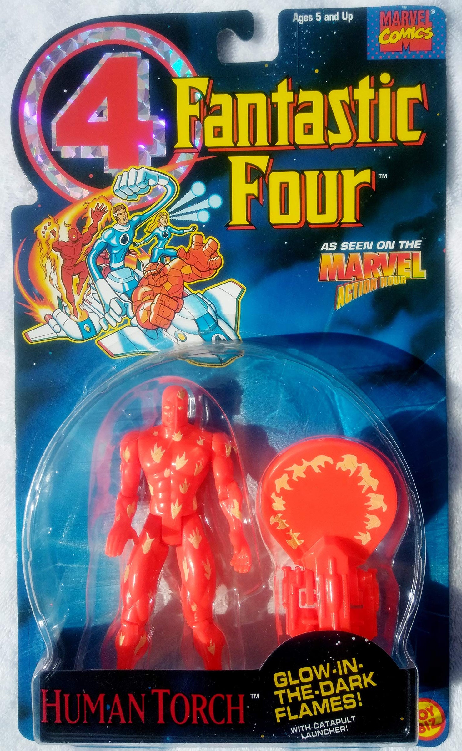Fantastic Four Marvel 1994 TOY BIZ Fantastic Four HUMAN TORCH — Toy Snowman