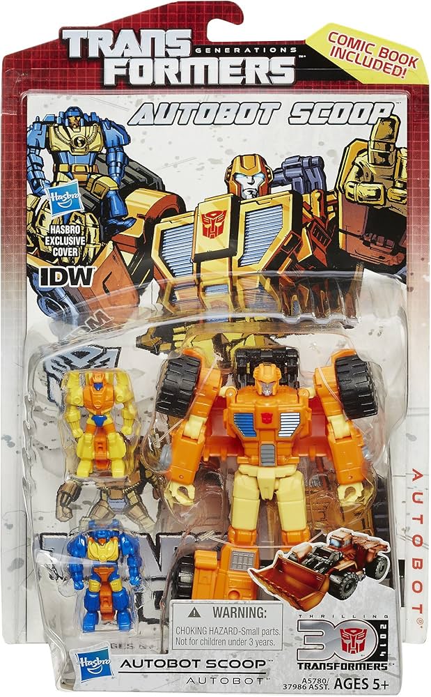 Transformers Generations Deluxe AutoBot Scoop Action Figure and Comic ...