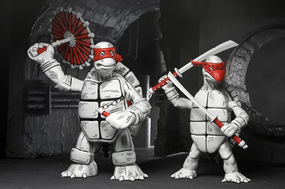 NECA Teenage Mutant Ninja Turtles Black and White First Turtles 7" Act ...