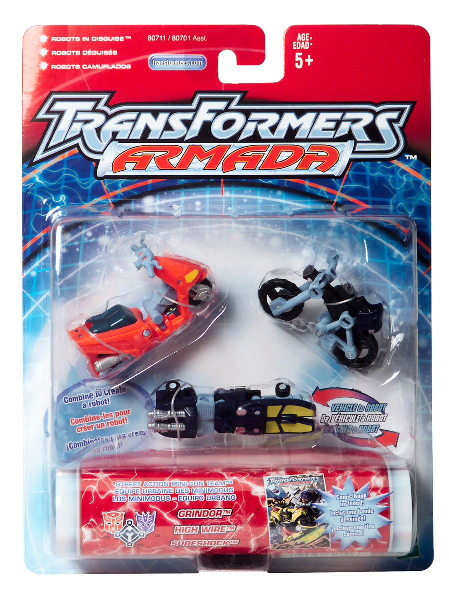Transformers Armada Street Action Team Grindor High Wire Sureshock ...