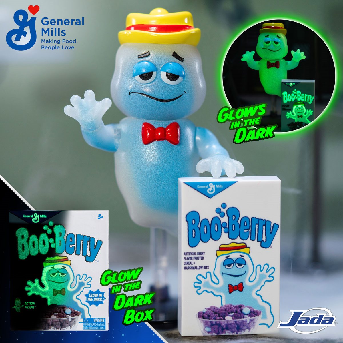 General Mills Boo Berry 6-Inch Scale Glow-in-the-Dark Action Figure ...