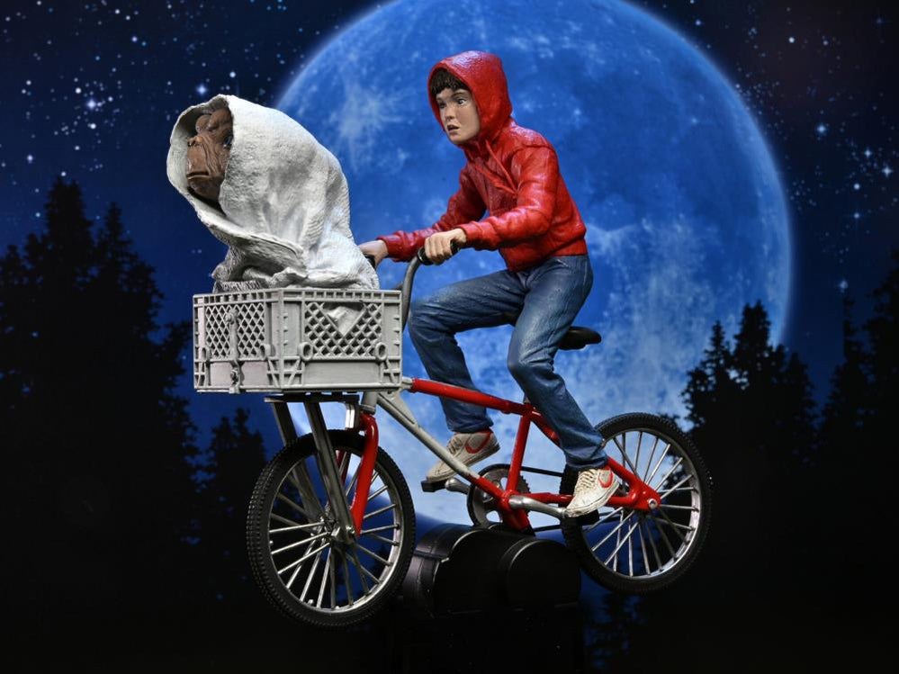 E.T. 40th Anniversary Elliot & E.T. on Bicycle 7" Scale Figure — Toy ...