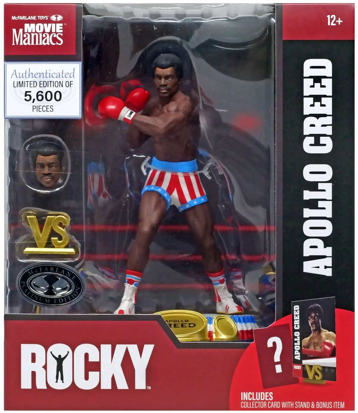 Rocky Movie Maniacs Apollo Creed 6-Inch Posed Figure ( Chase / Platinu ...