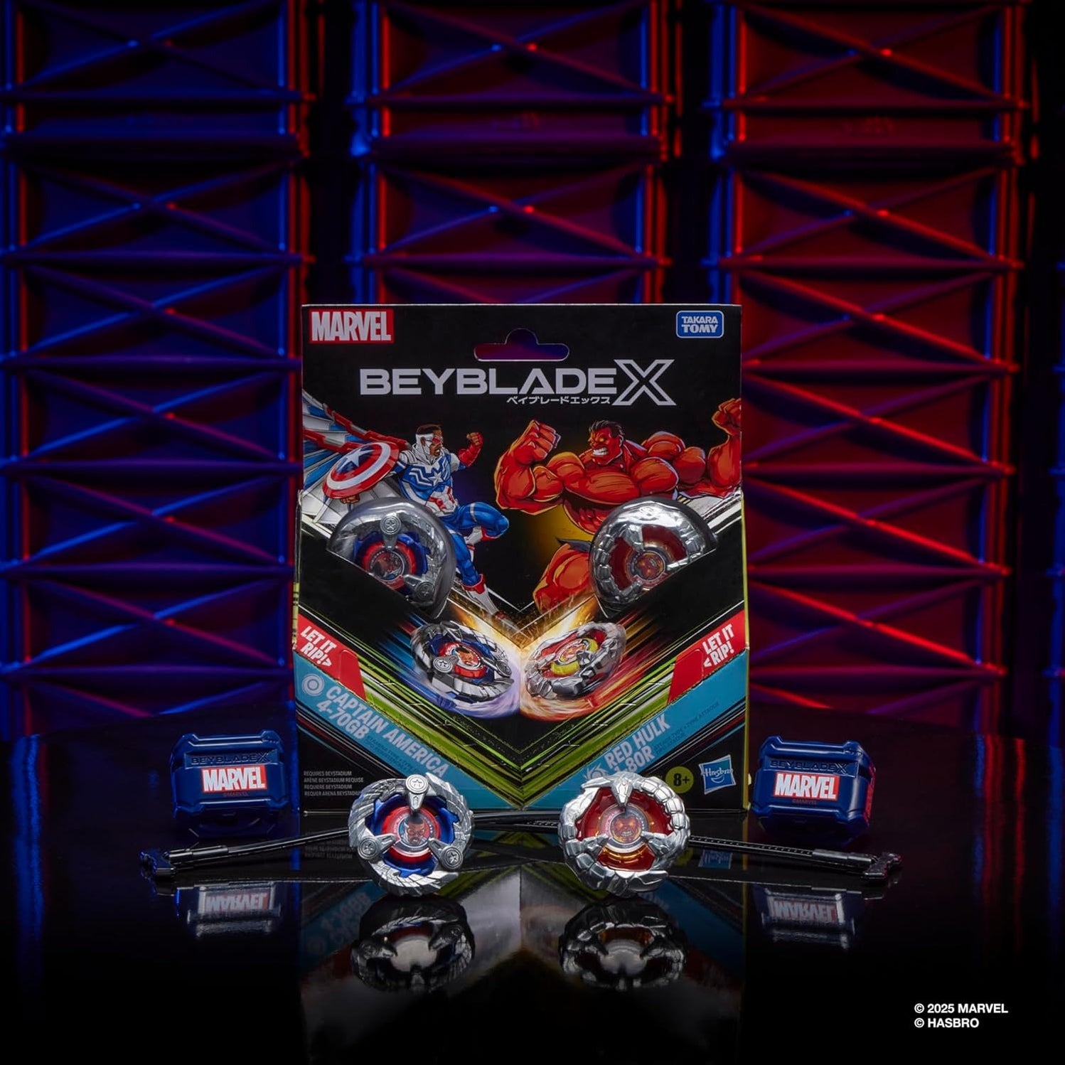 Beyblade X Marvel Collab Captain America 4-70GB vs. Red Hulk 1-80R Mul ...